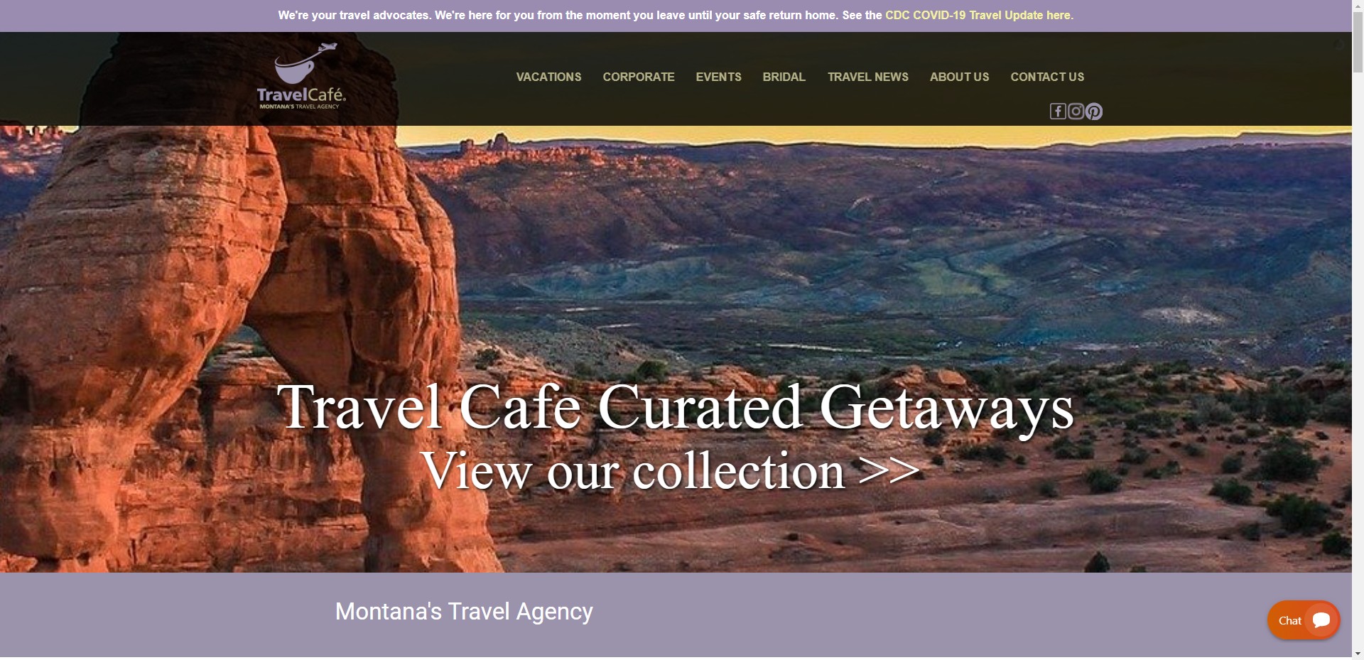 Travel Café Web Design | Fern Design | Strategic Graphic Design